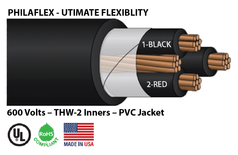 Philaflex Tray Cable, Custom tray cable manufactured in the usa